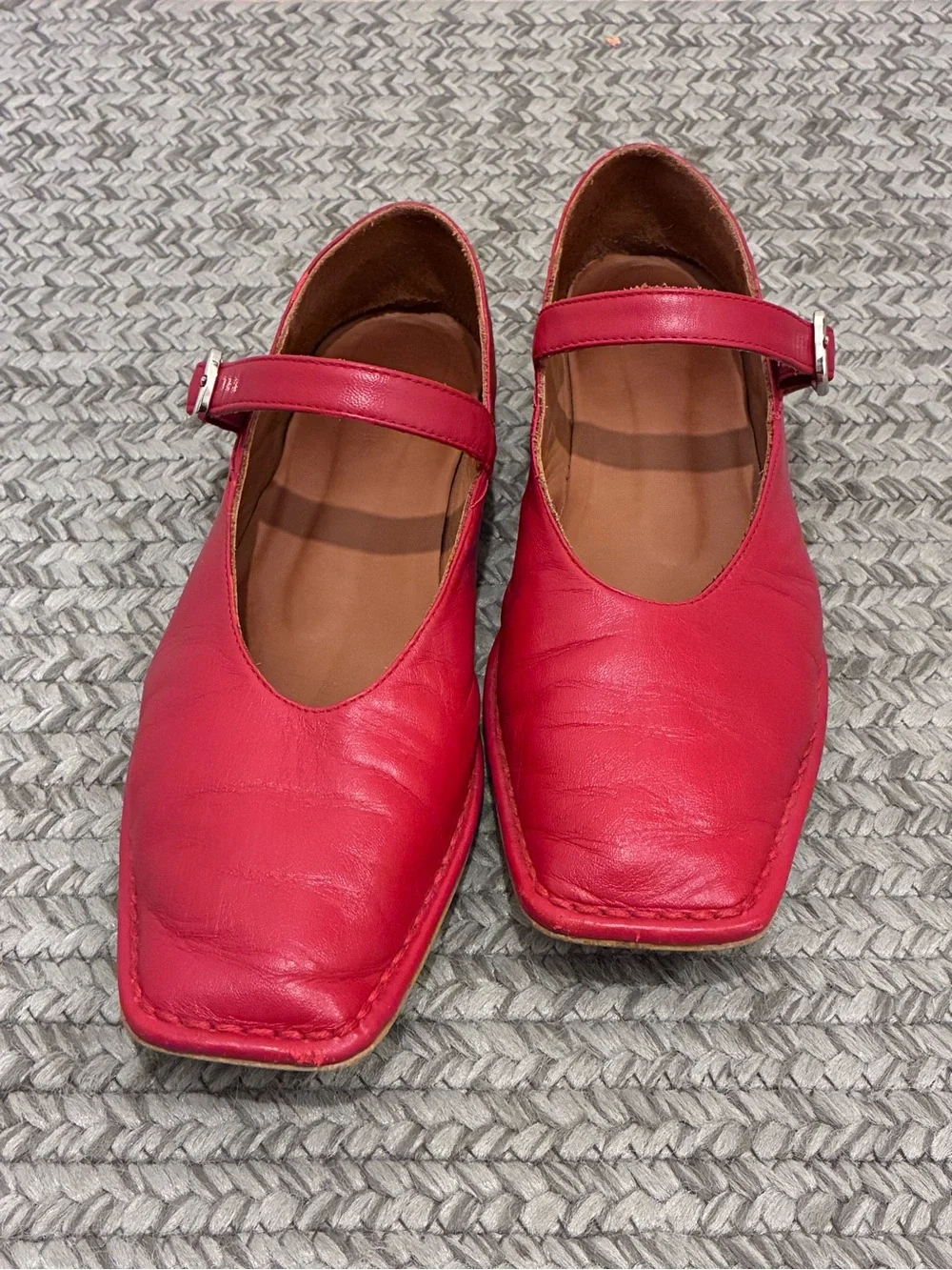Maguire | Shoes | Maguire Red Mary Jane Leather Flats | Poshmark